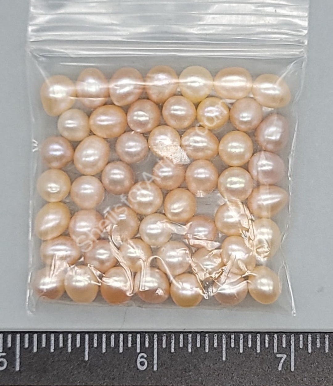 Undrilled, Natural Pink, Egg-shaped, Genuine Cultured Pearls 5mm to 7mm ...
