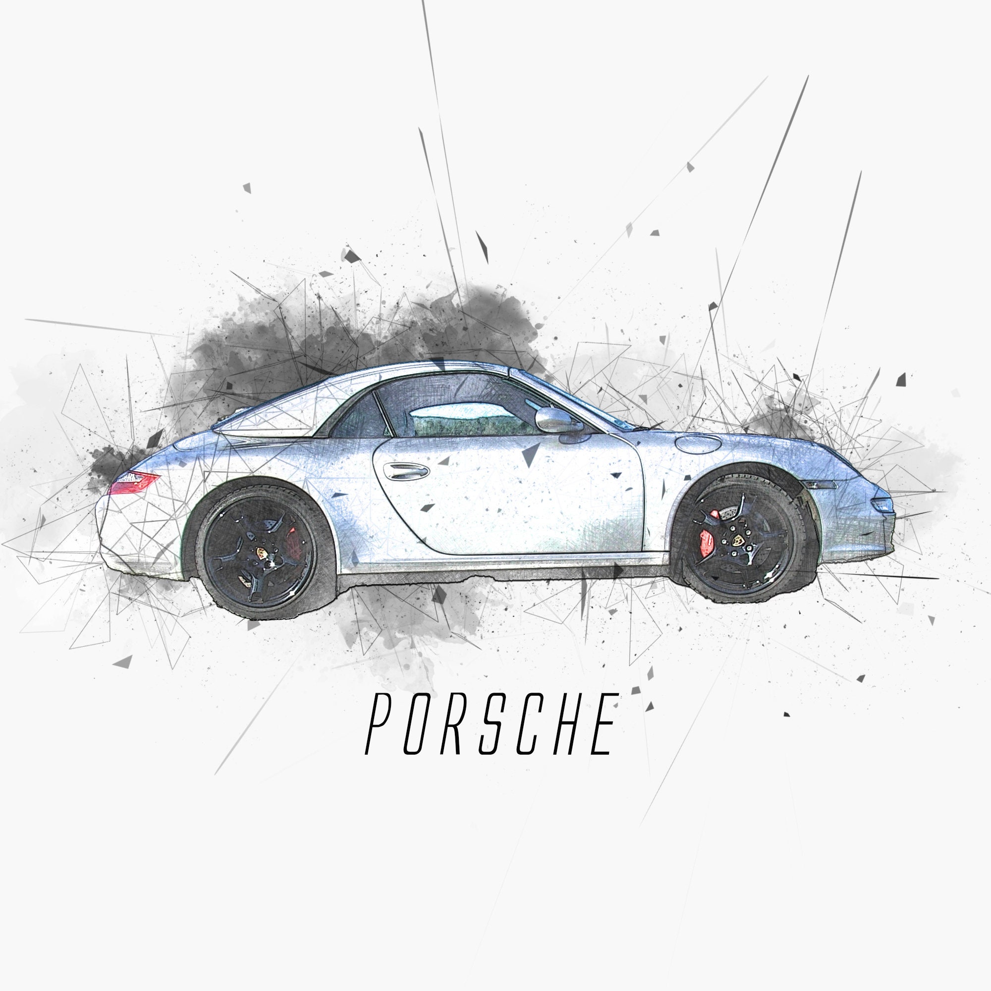 Custom Car Portrait From Photo DIGITAL Car Art Dad Car Gift Car Drawing ...