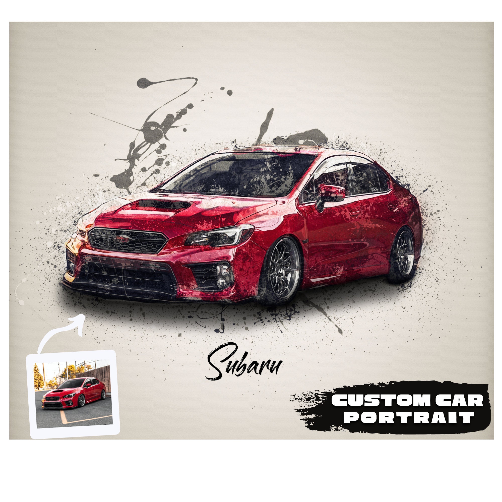 Custom Car Portrait From Your Photo (DIGITAL) | Car Art | Car Lover ...
