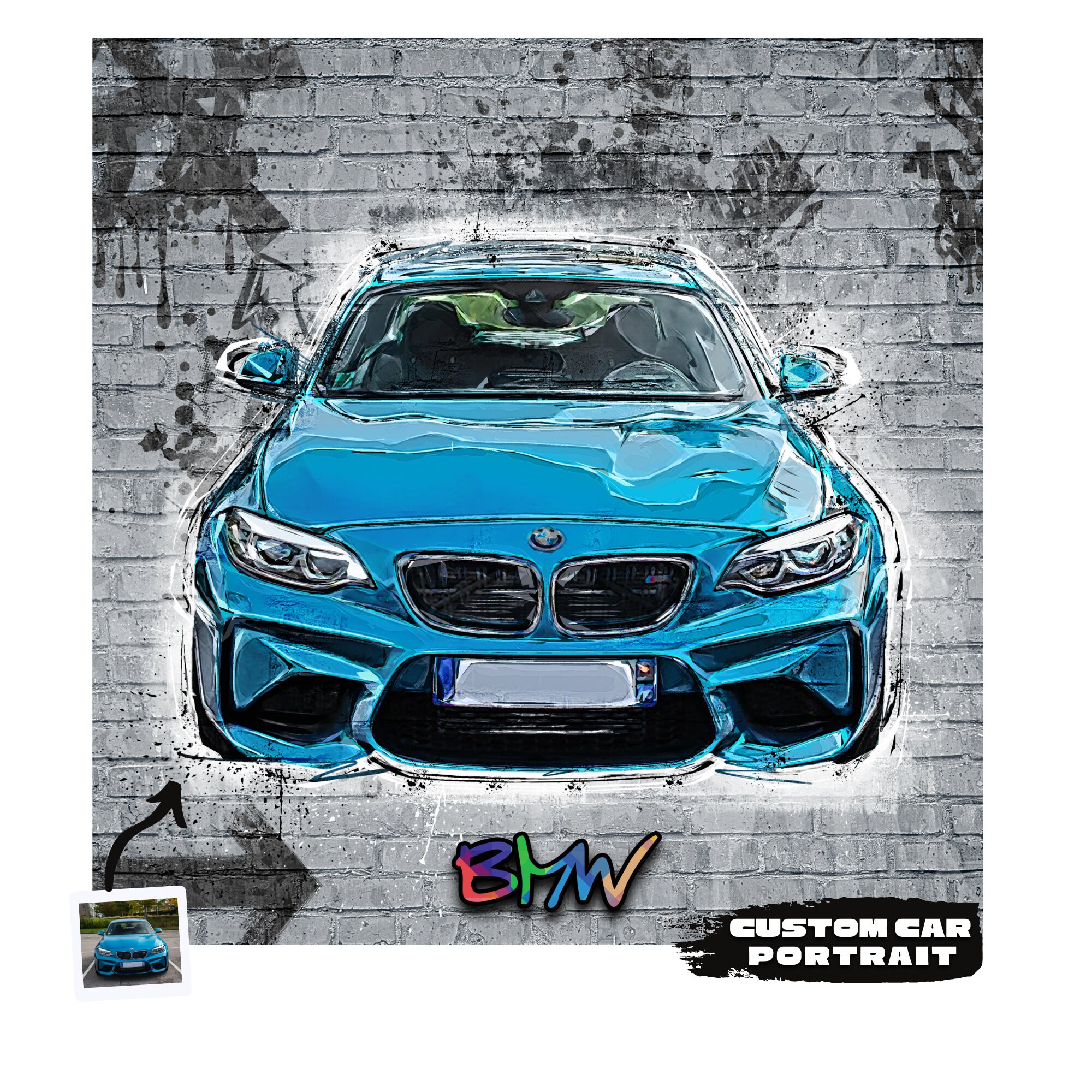 Custom Car Portrait From Your Photo (DIGITAL) | Car Art | Car Lover ...