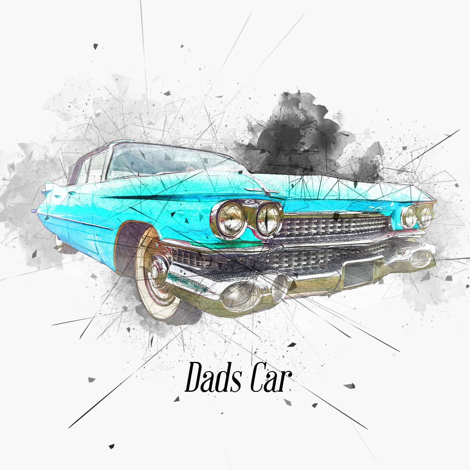 Custom Car Portrait From Photo (DIGITAL) | Car Art | Dad Car Gift | Car ...