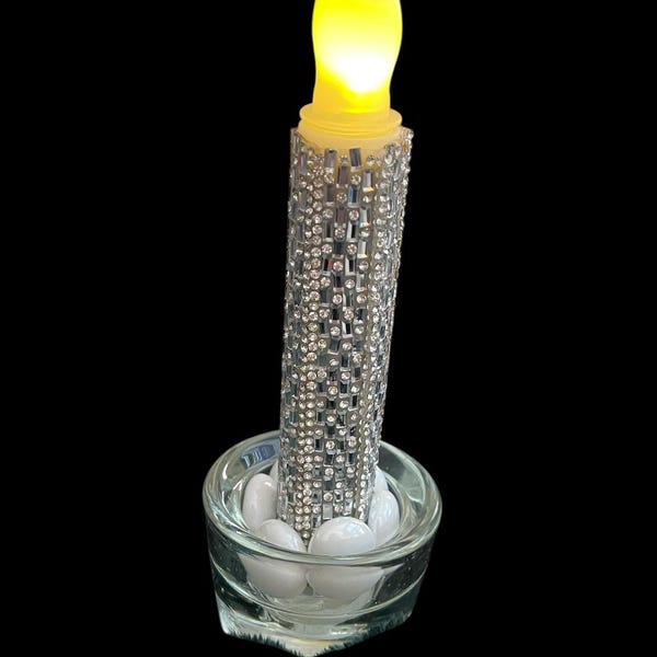 Rhinestone Candle - Etsy