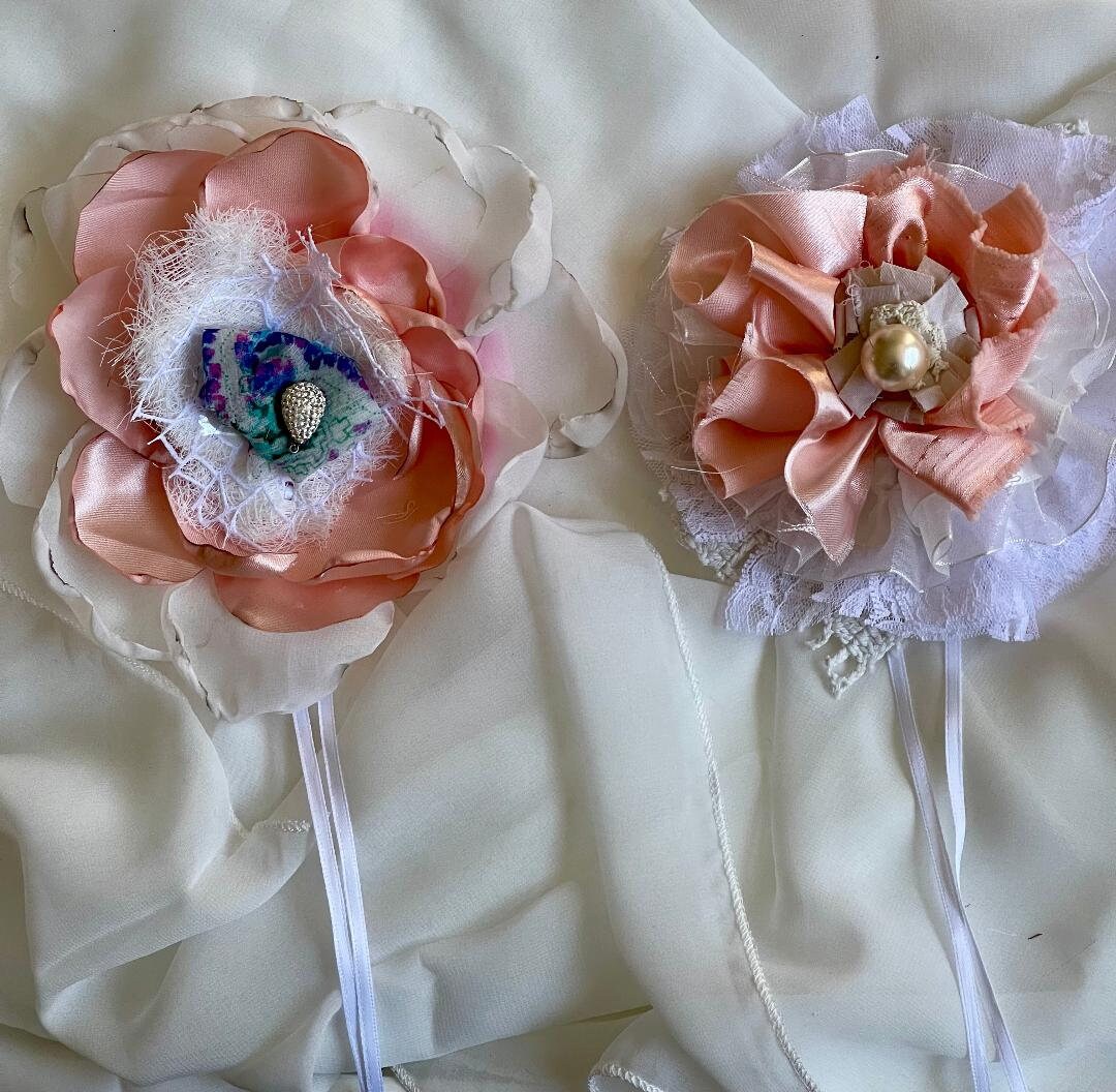 Pair of Hand Crafted Shabby Chic Messy Bows - Etsy