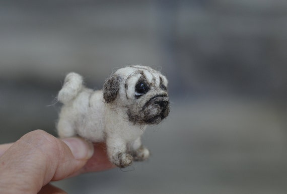 1:12 Scale Cute Pug Figurine Realistic Miniature Pug | Etsy