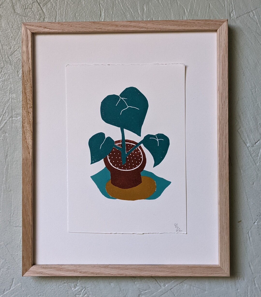 Linocut Print Multi Color. february Plant - Etsy