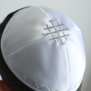 Cardinals Cap Pope Priest Hat Pastor Cross White Silver Jerusalem Holy ...