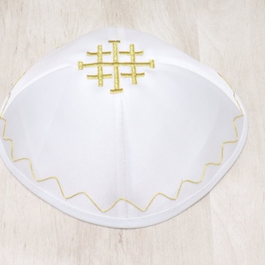 Cardinals Cap Pope Priest Hat Pastor Cross White Gold Jerusalem Holy ...