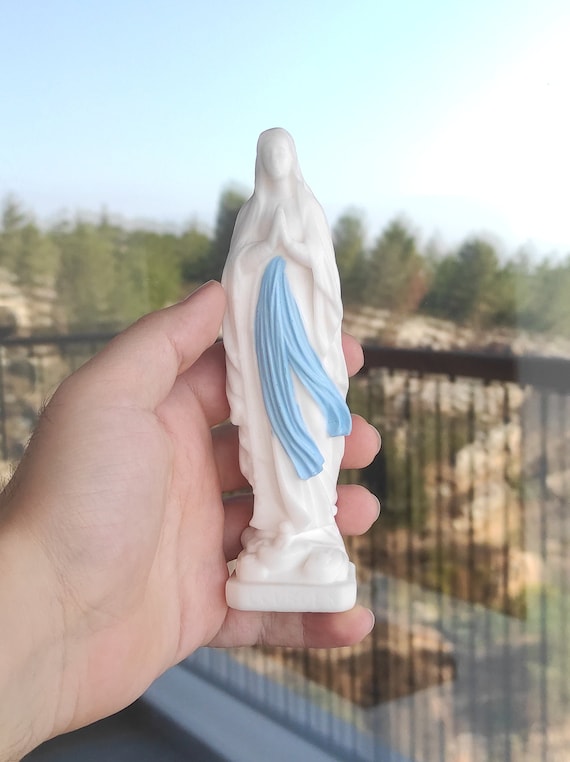Vintage Lourdes Small Mary Virgin Statue Figures Christian - Etsy