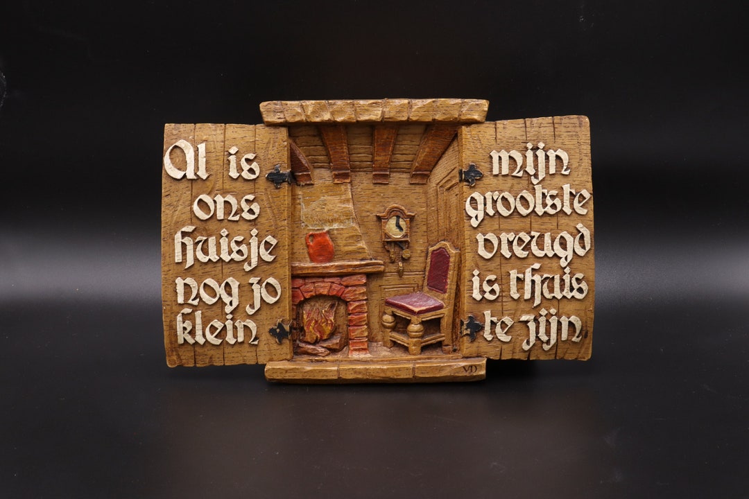 Hanging Wall Decor Vintage Home Wood Carved Plaque "even Though the ...