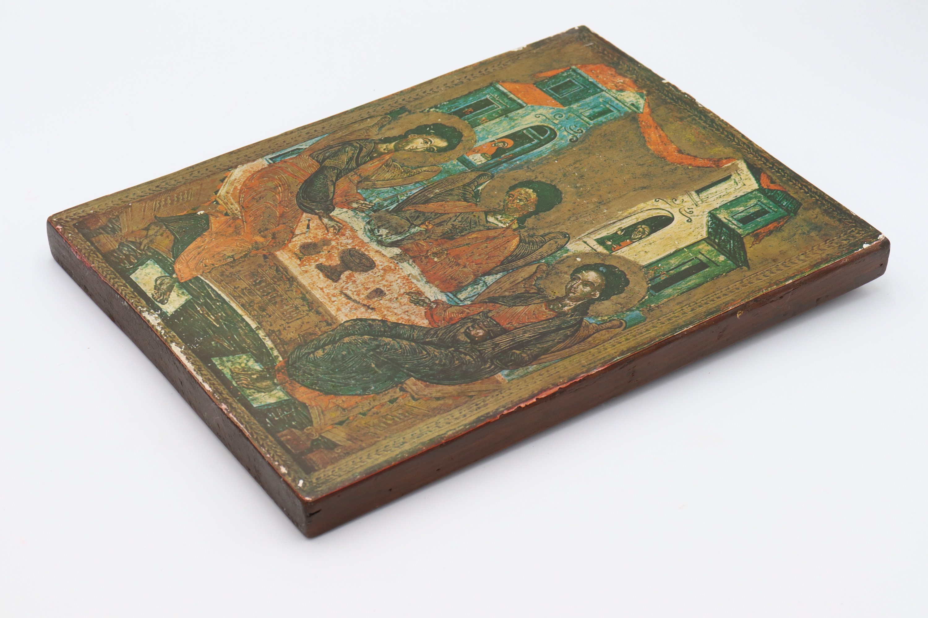 Abraham and the Three Angels Icon Trinity Antique Hand Painted - Etsy