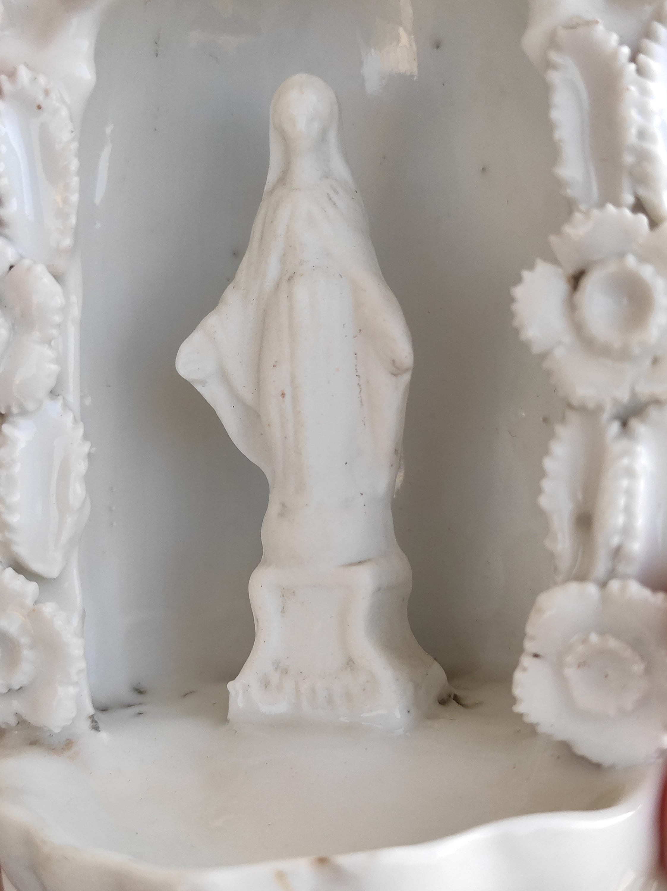 Holy Water Font Standing Mary Virgin FRANCE White Ceramic - Etsy