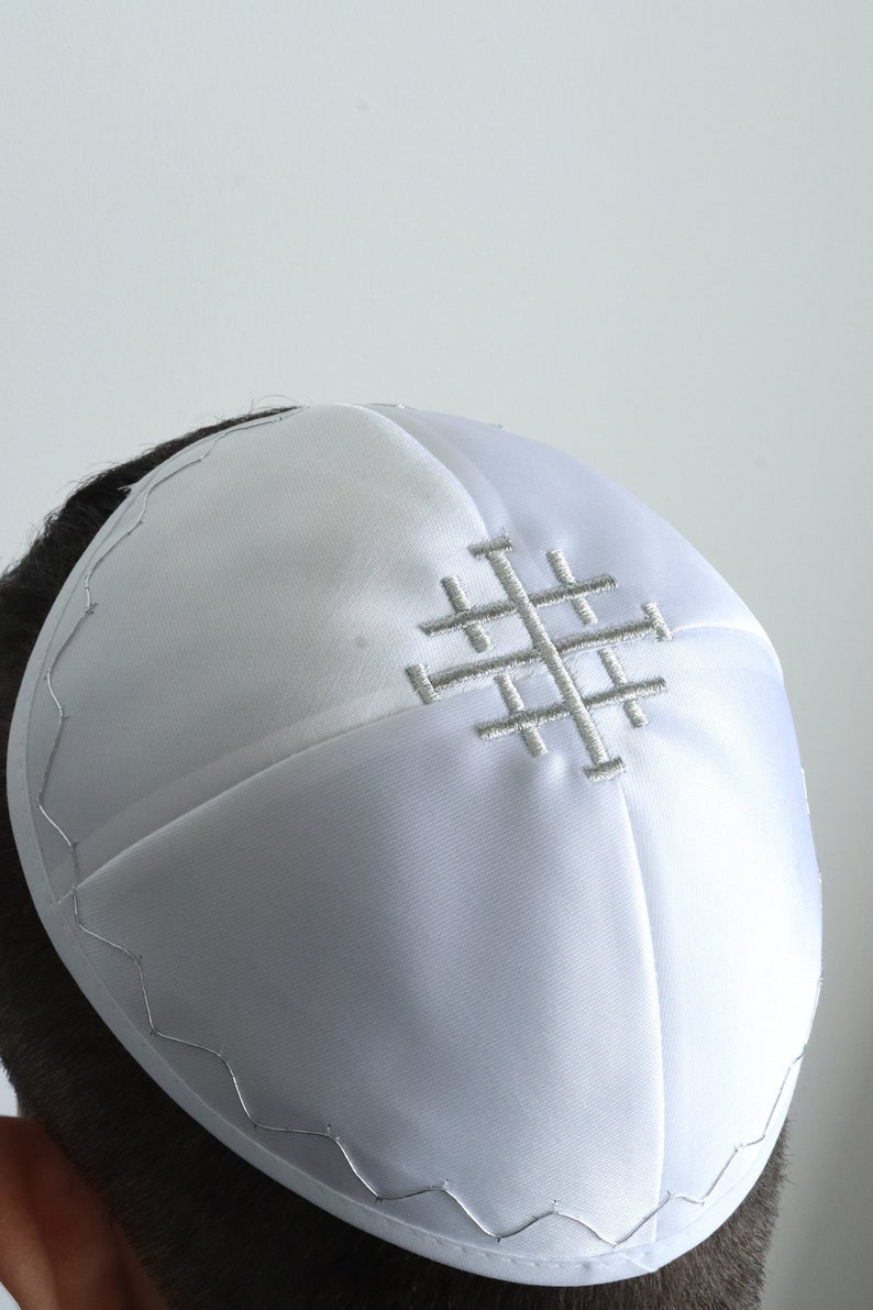 Cardinals Cap Pope Priest Hat Pastor Cross White Silver Jerusalem Holy ...