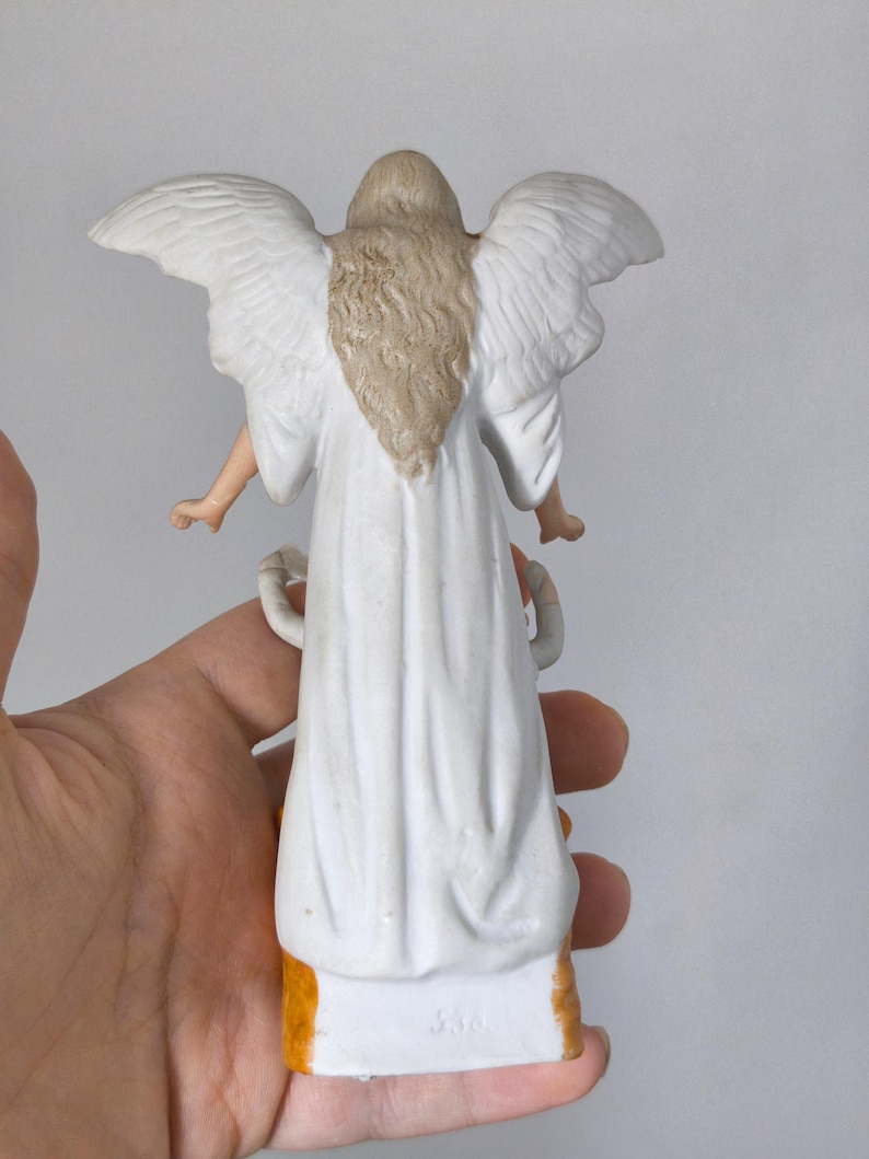 Antique Guardian Angel Porcelain Figurine With Children, Hand Painted ...