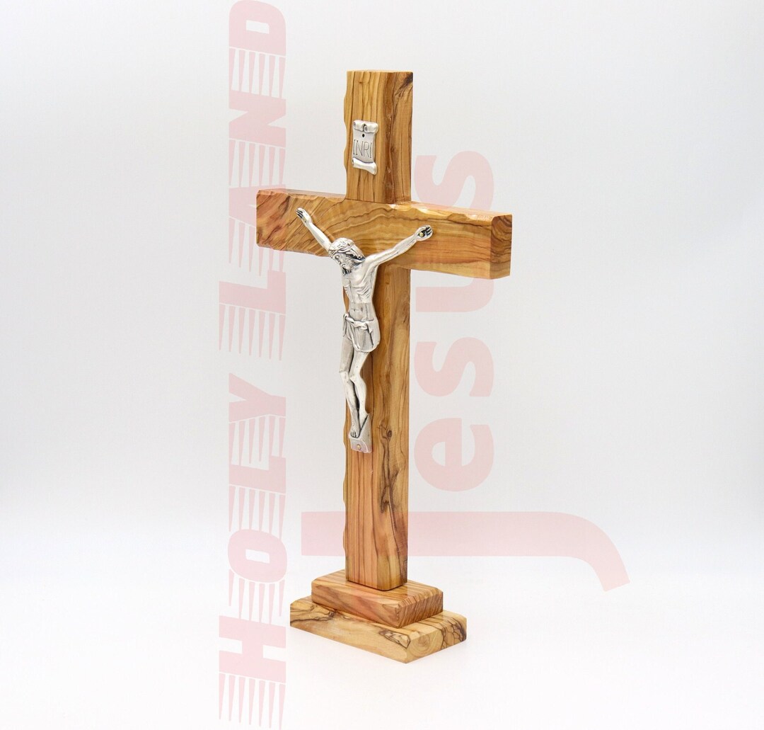 Large Crucifix † Olive Wood Cross Hand Made Standing Holy Land ...