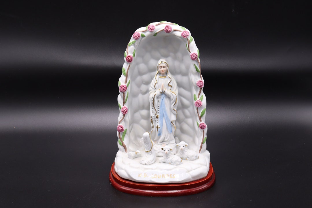 Vintage N.D. Lourdes Church FRANCE Statue Figure Religion Mary Virgin ...
