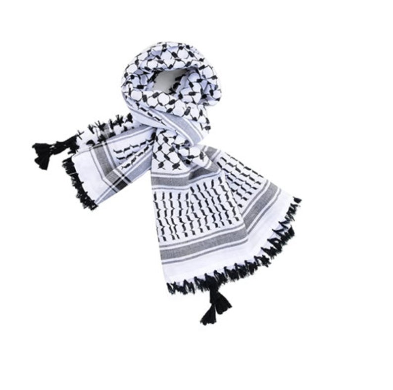 Kufiyah Scarf Palestinian Keffiyeh Arab White Black - Etsy UK