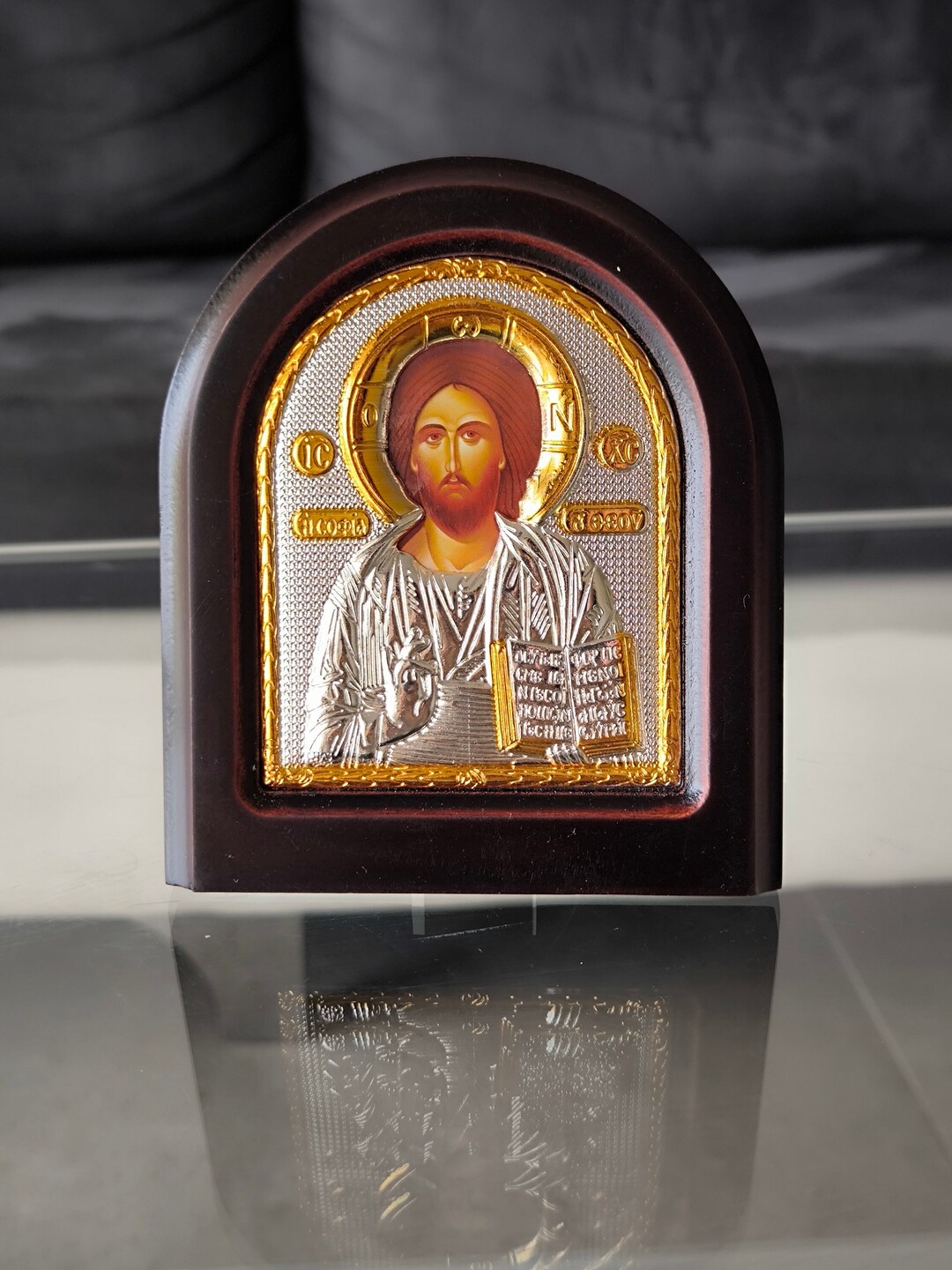 Icon of Christ Jesus Handicraft Hanging \ Standing Gold Silver 950 ...