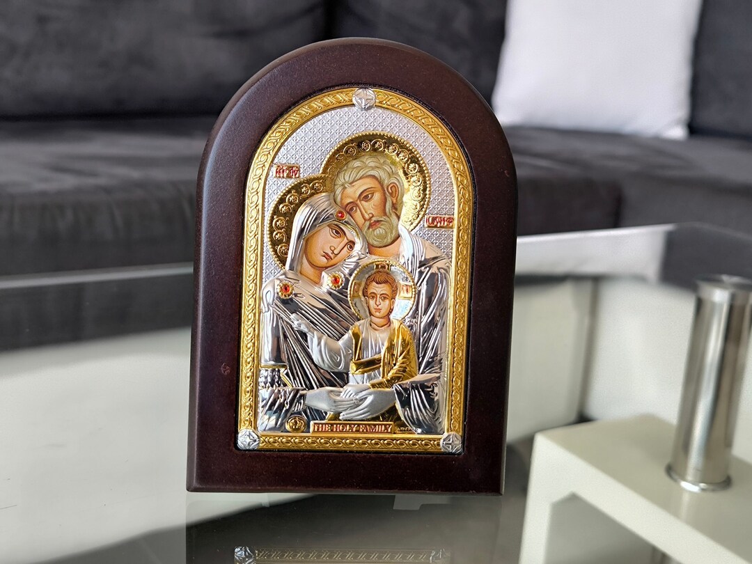 The Holy Family Icon Handicraft Hanging \ Standing Gold Silver 950 ...