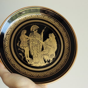 Vintage Ancient GREEK Decorative Plate Goddesses Hand Made 24K NEOFITOU ...
