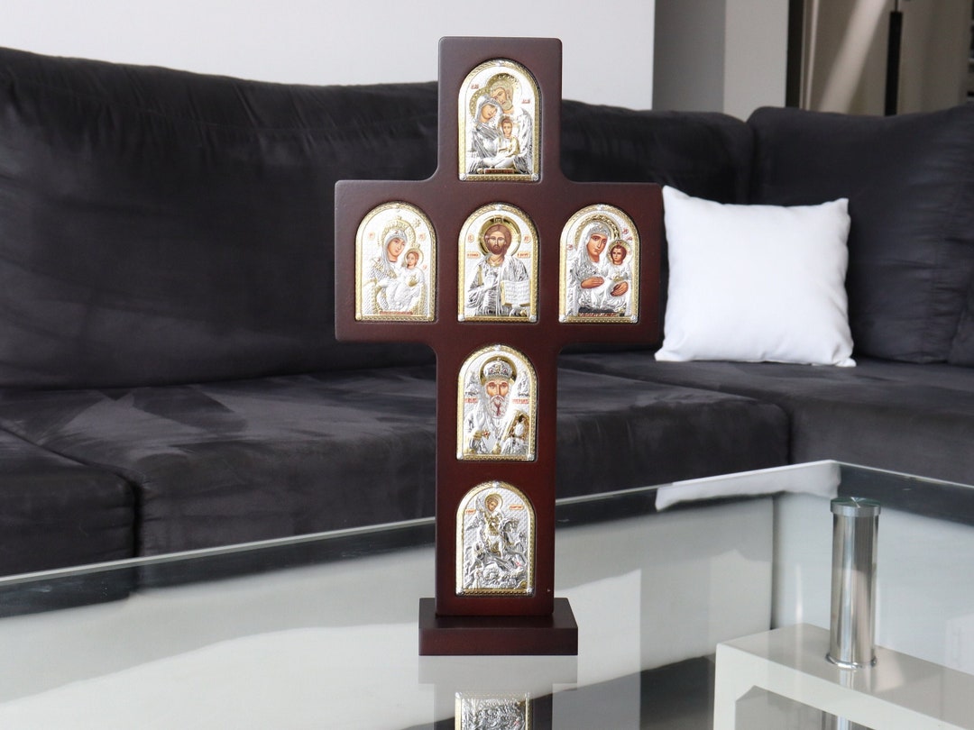 Wooden Cross Multiple Silver Christian Orthodox Icon Silver 950 ...