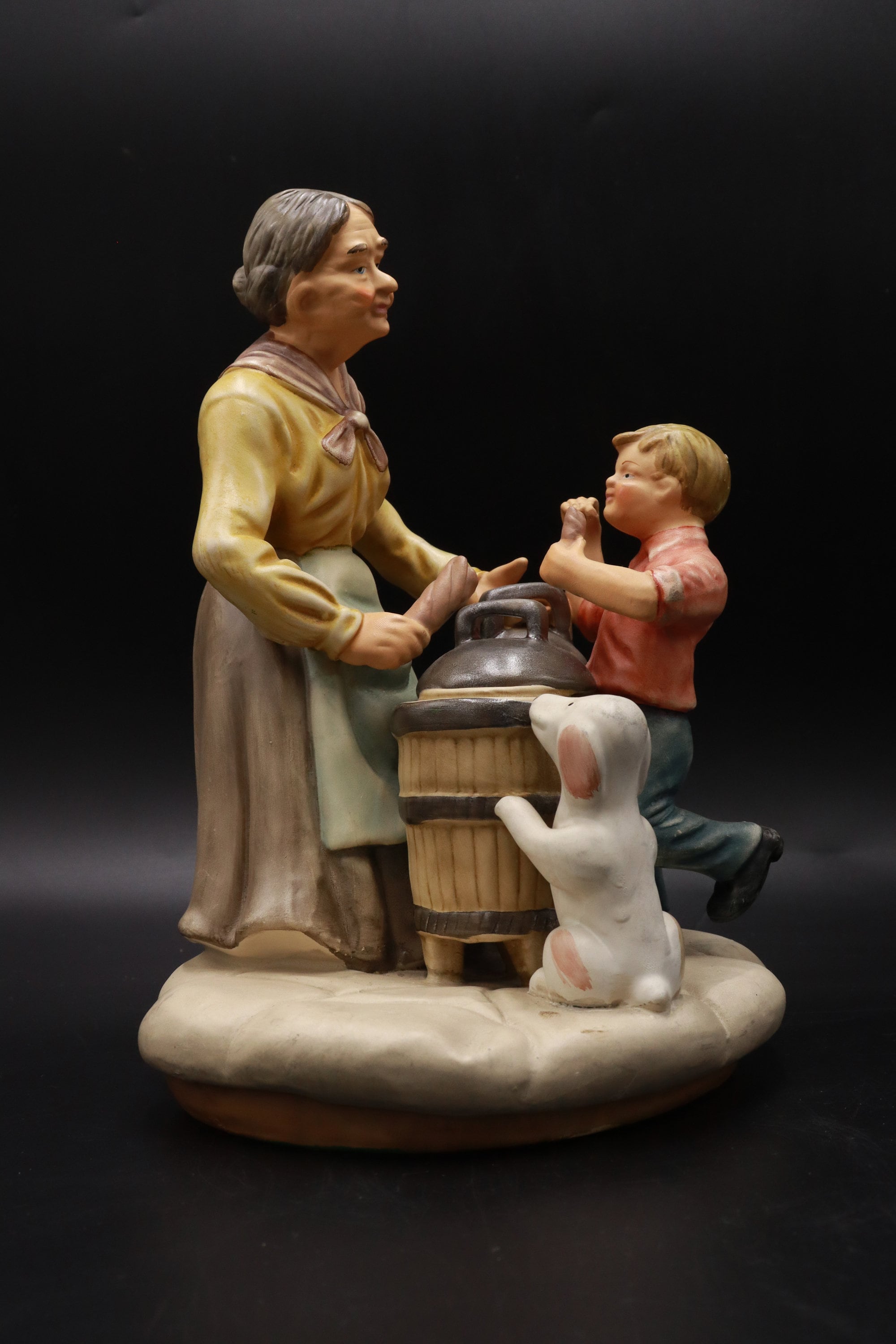 Antique Hand-painted Ceramic Statue Old Farmhouse Figurine 8.66