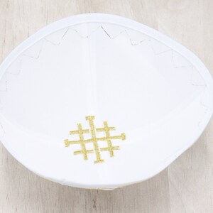 Cardinals Cap Pope Priest Hat Pastor Cross White Gold Jerusalem Holy ...