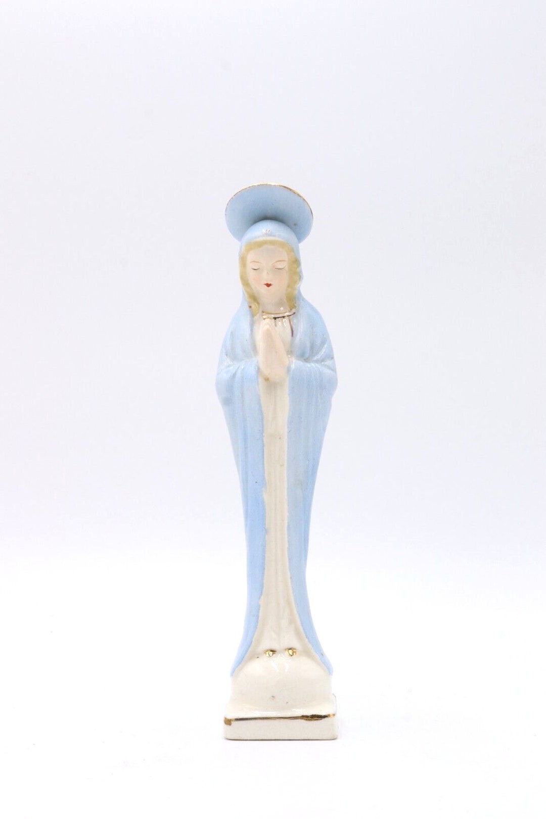 Our Lady Virgin Mary Porcelain Vintage Statue Hand Made Figure ...