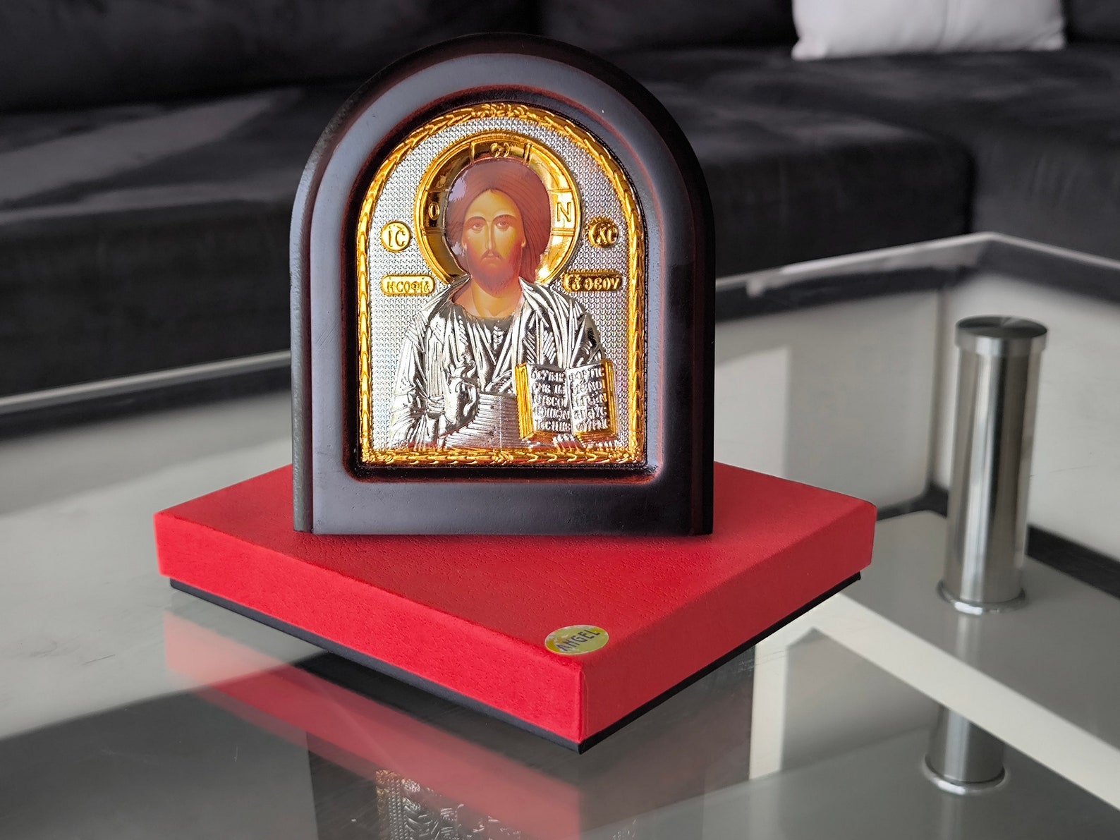 Icon of Christ Jesus Handicraft Hanging \ Standing Gold Silver 950 ...