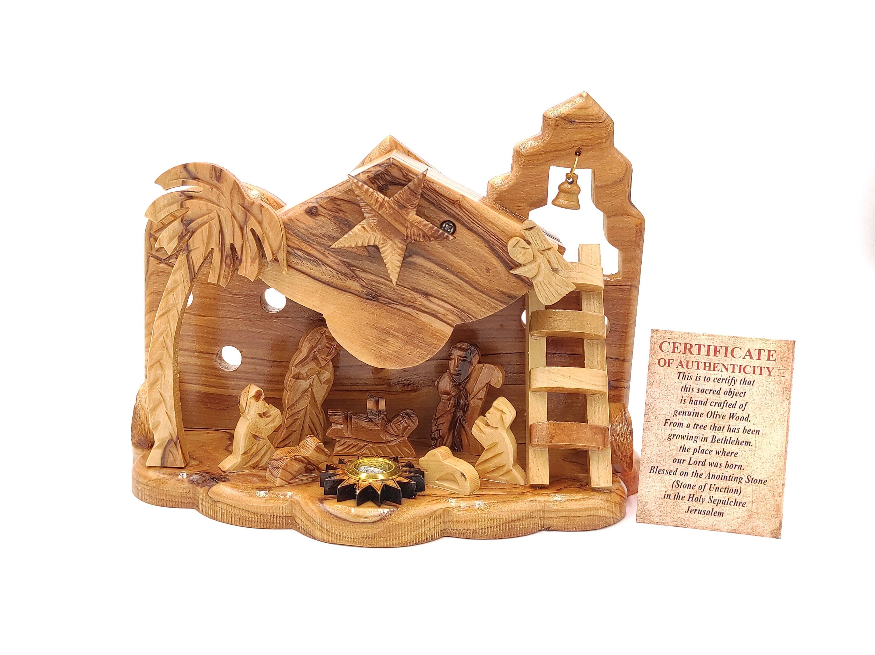 Musical Nativity With Certificate Made From Olive Wood - Etsy