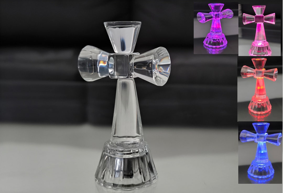 Hidden Lighting Crystal Jerusalem Cross Religious Crosses Glass Crystal ...