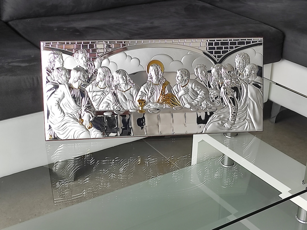 The Last Supper Silver 950 Holy Icon Handicraft Christian Gold and ...