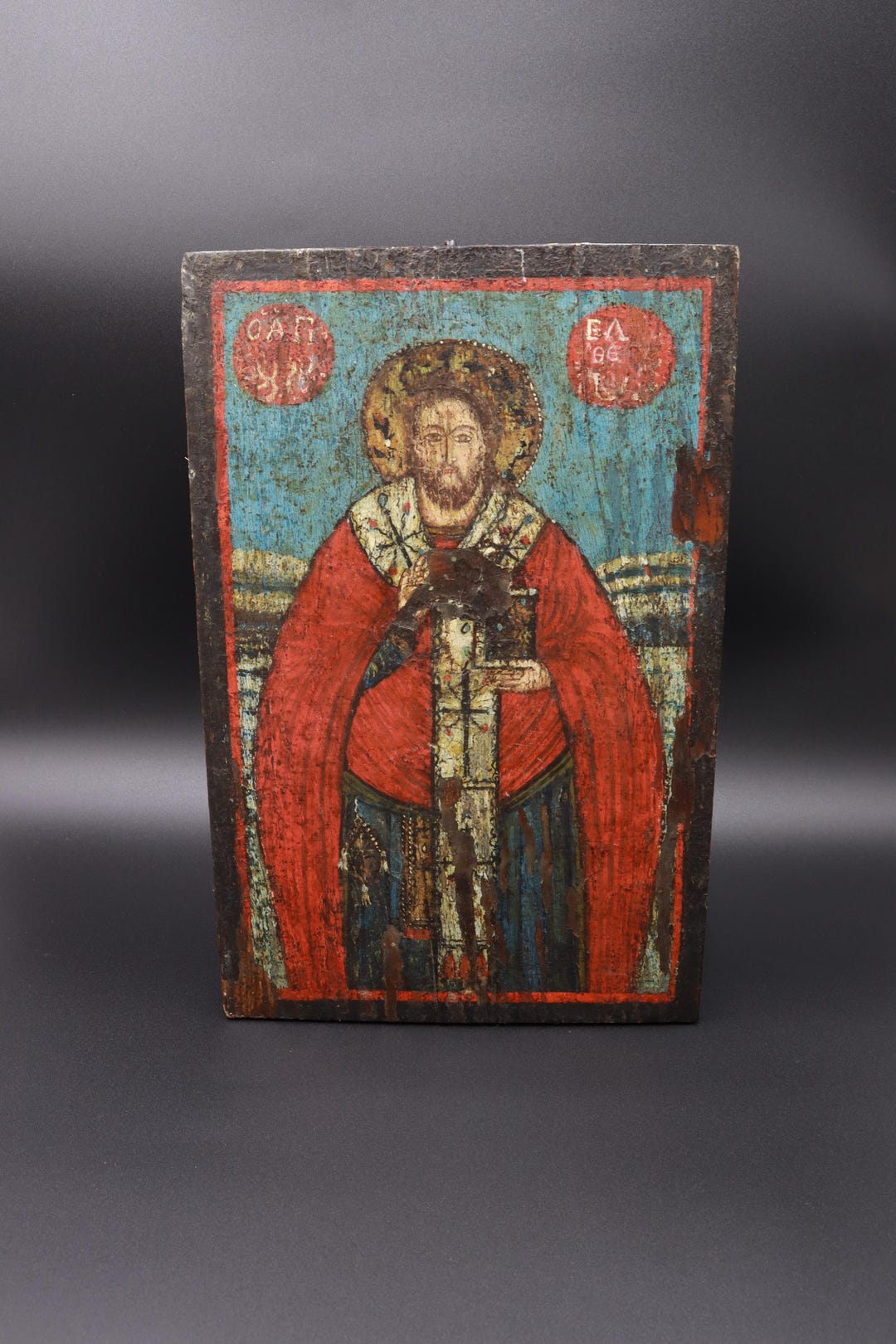 Icon Hand Painted on Wood Antique Christ Jesus Religious Old Icons ...