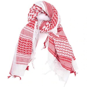 Kufiyah Scarf Palestinian Keffiyeh Arab Red White - Etsy