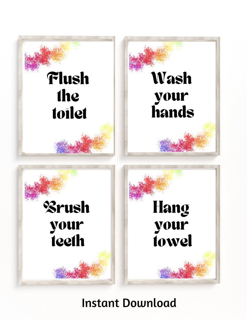 Colorful Kids Wall Art Printable Rainbow Sign -digital Download ...