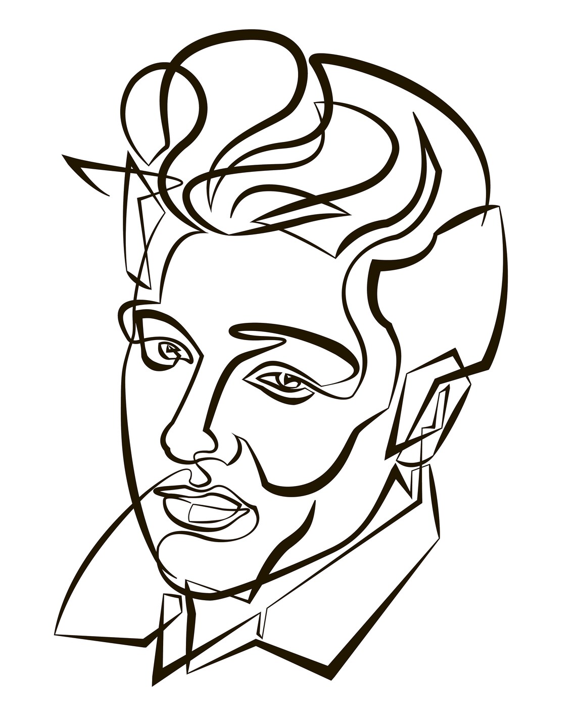 Elvis Presley Digital Printable Line Art Elvis Digital | Etsy