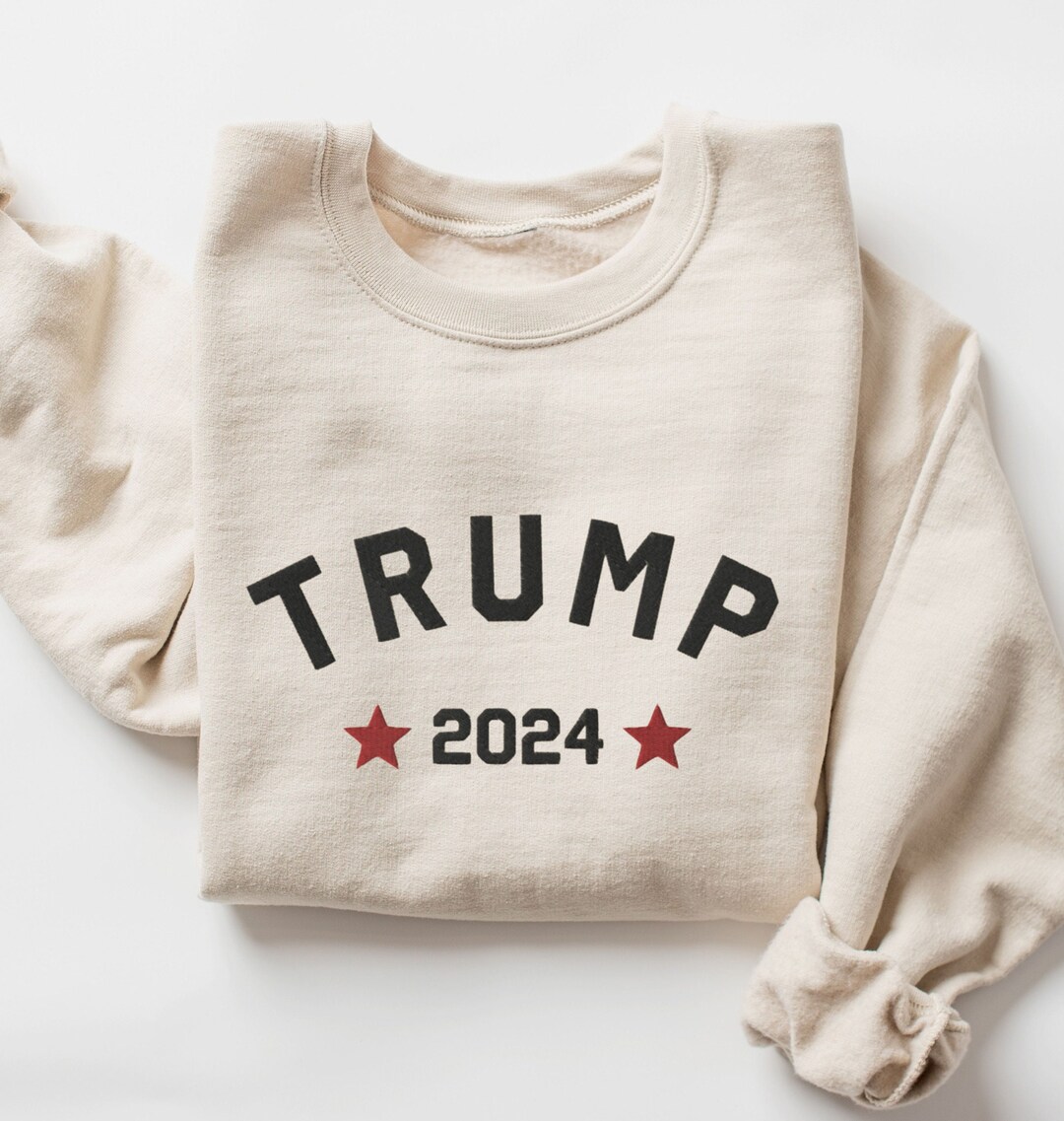 Embroidered Trump 2024 Sweatshirt, Pro Trump Crewneck, Republican ...