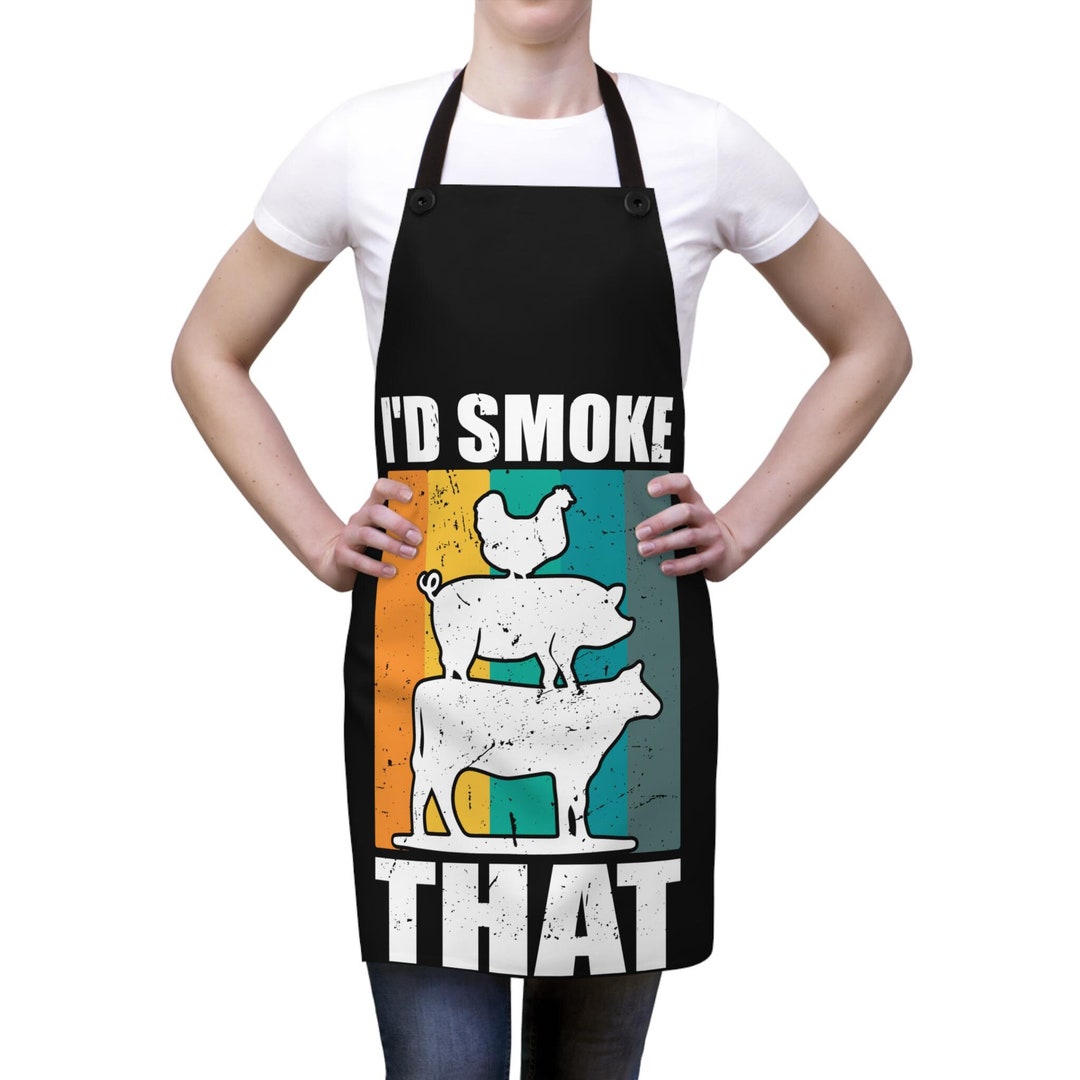 Meat Smoker Apron | Funny I'd Smoke That Apron for Smoke Master ...