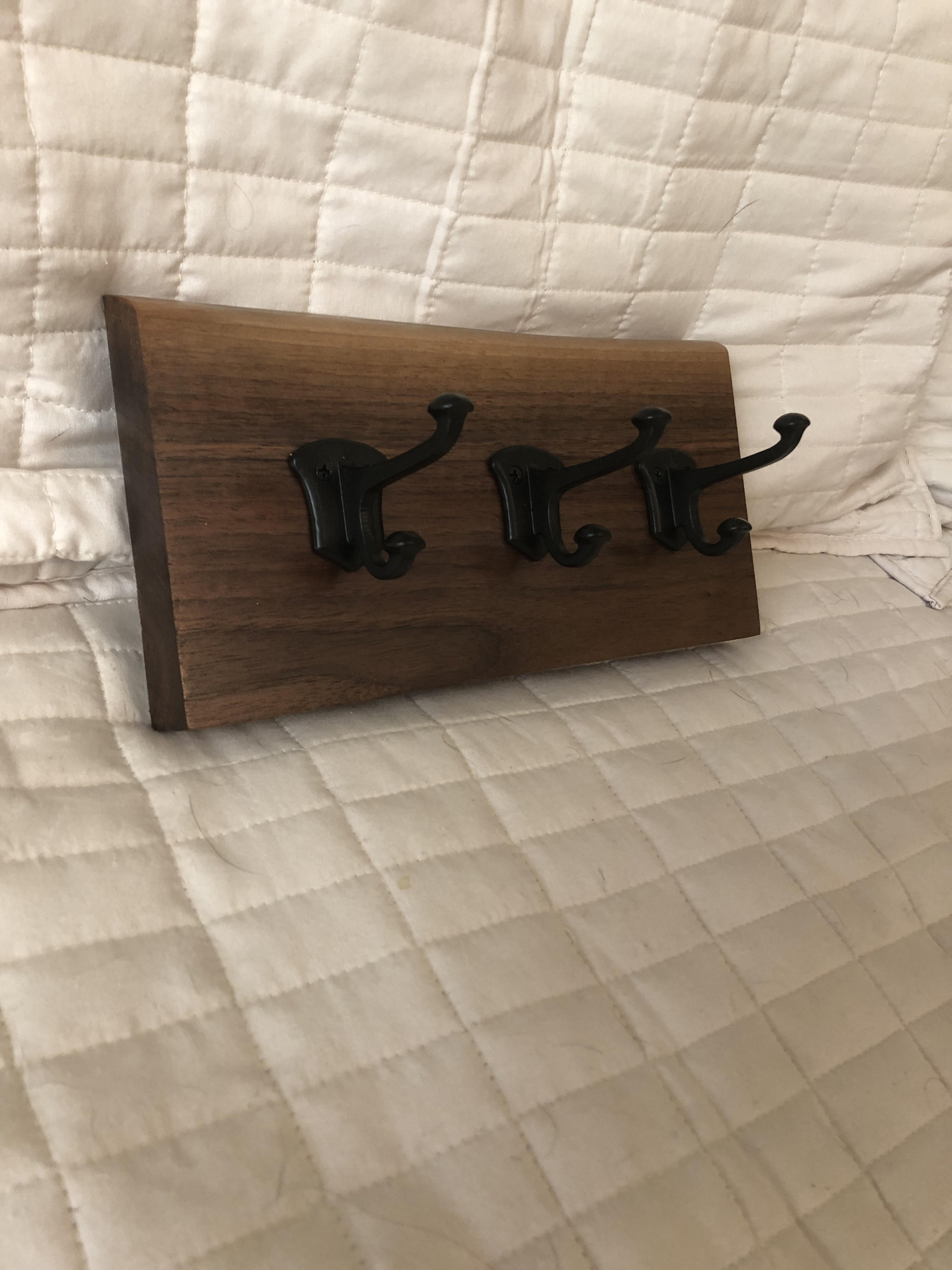 Key Rack Wall Mounted Walnut Live Edge Wood Cast Iron Key Rack - Etsy