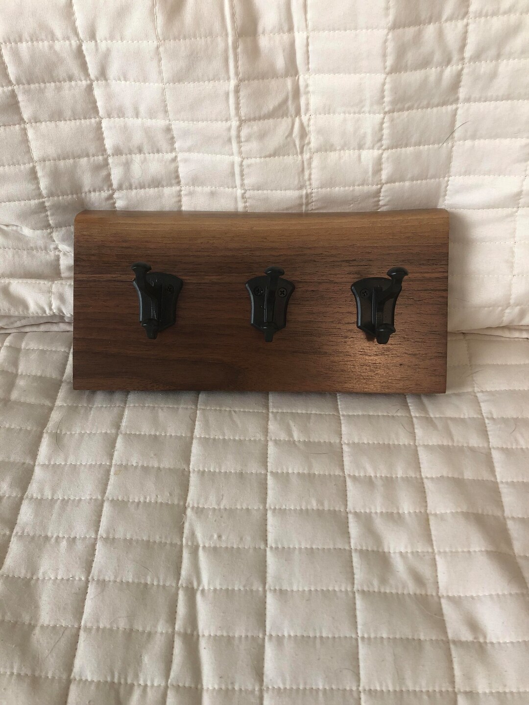 Key Rack Wall Mounted Walnut Live Edge Wood Cast Iron Key Rack - Etsy
