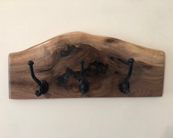 Live Edge Walnut Coat Rack - Etsy