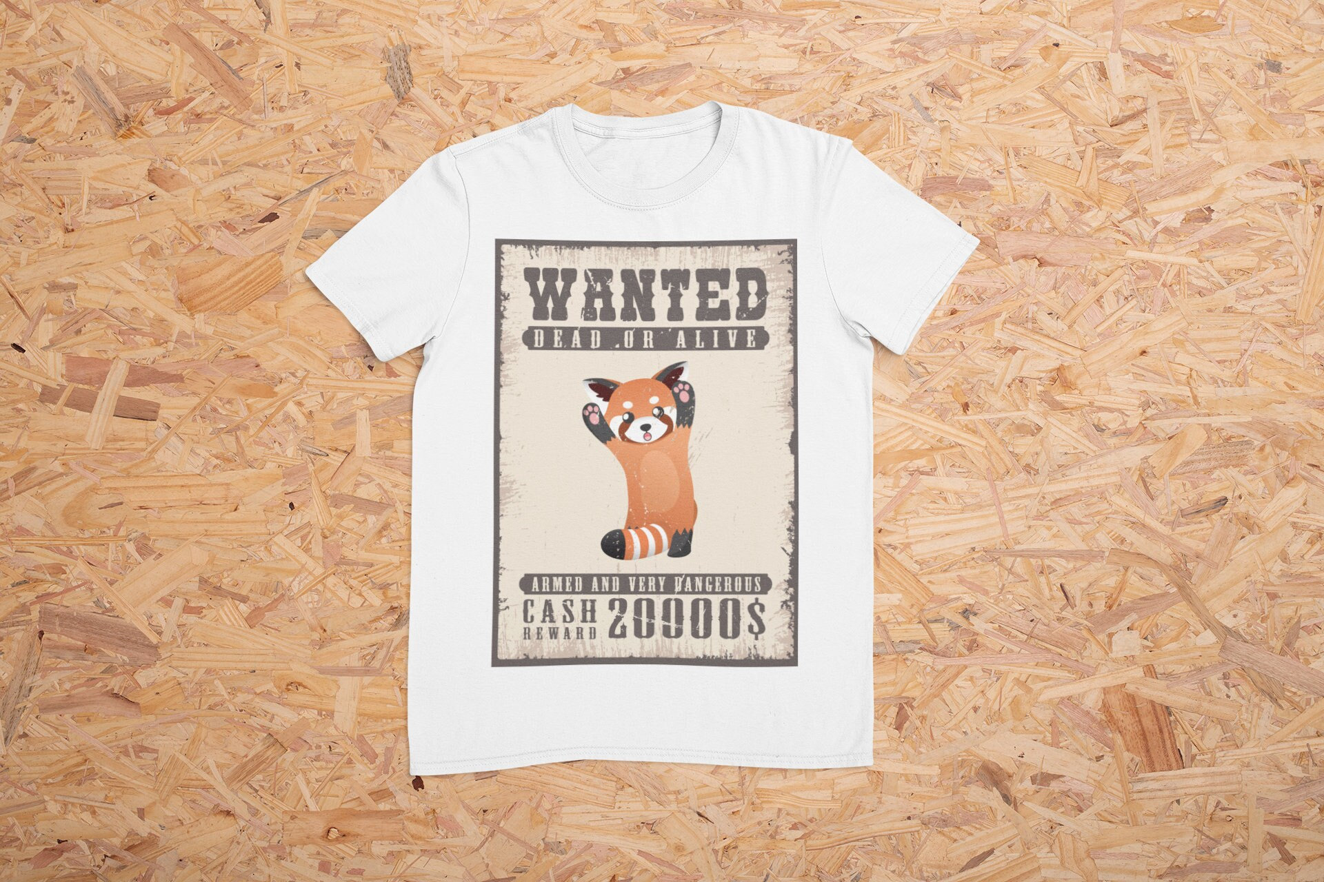 Escaped Amblin' Red Panda Wanted Poster T-shirt - Etsy