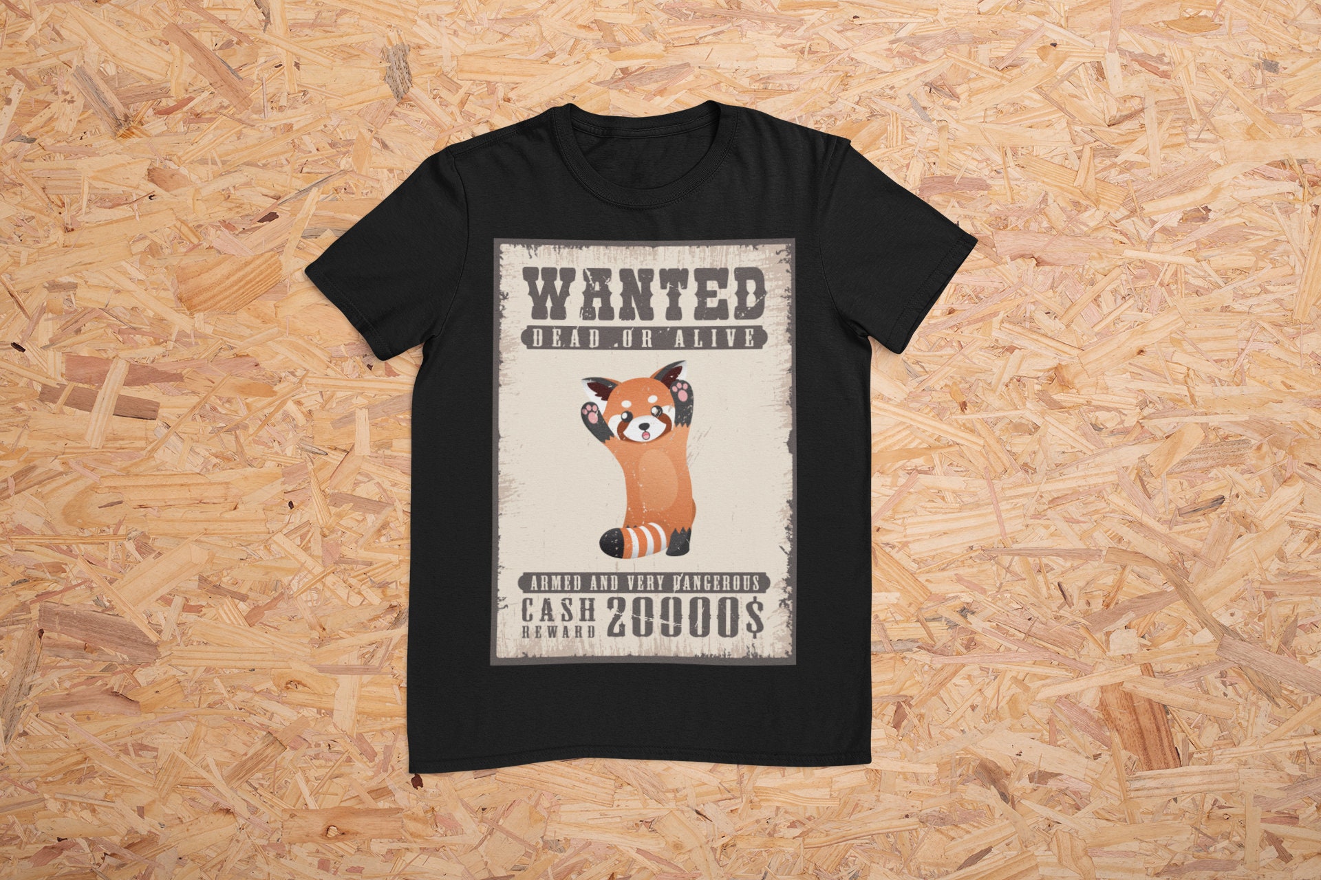Escaped Amblin' Red Panda Wanted Poster T-shirt - Etsy UK