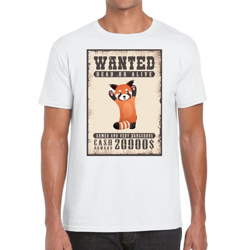 Escaped Amblin' Red Panda Wanted Poster T-shirt - Etsy