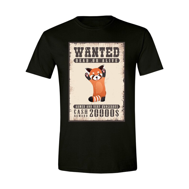 Escaped Amblin' Red Panda Wanted Poster T-shirt - Etsy