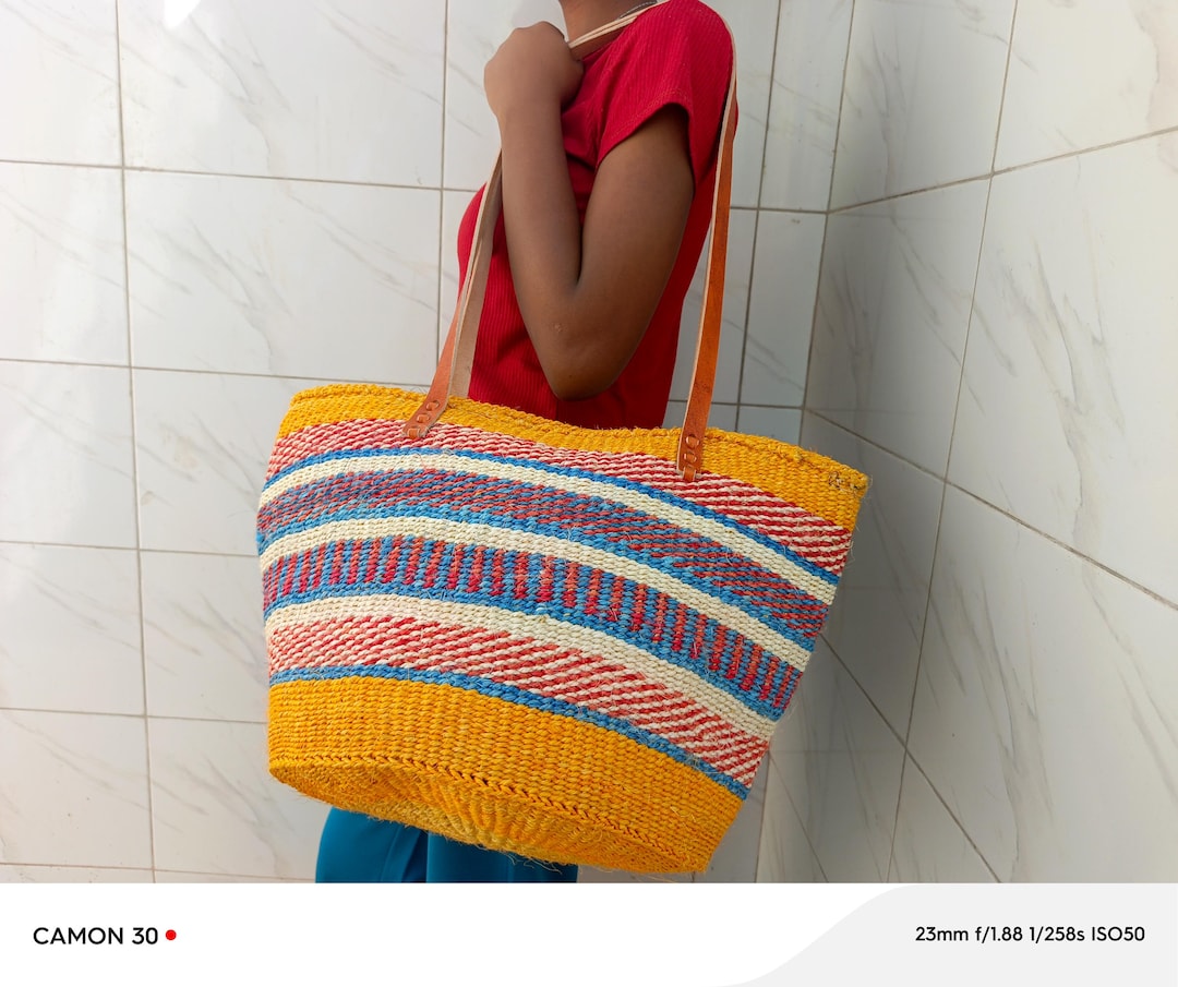 Sisal gewebte Tragetasche mit Reißverschluss Gewebte Sisal Stroh Tasche ...