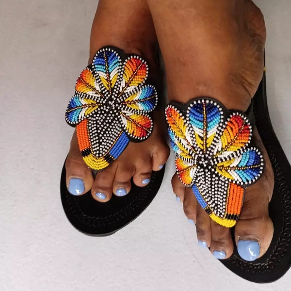 Beaded Sandals - Etsy
