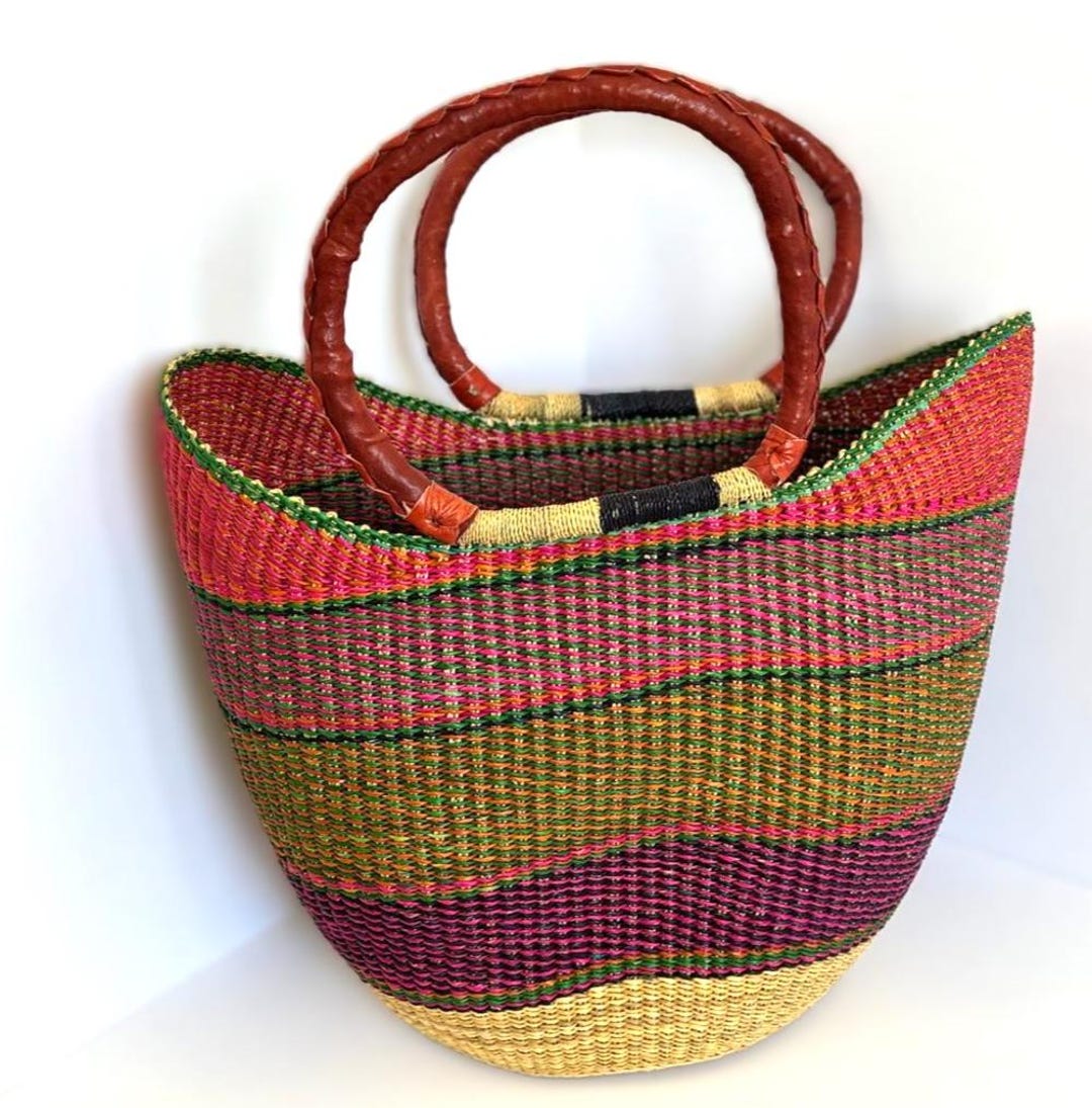 Large Quality Woven Bolga Basket Shopping Basket Beach Basket Hand ...