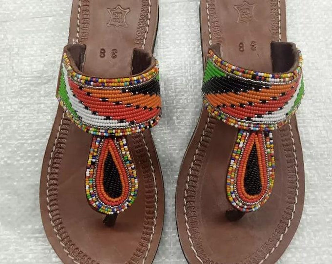 Beaded Sandals Maasai Sandals Beach Sandals Summer Shoes Maasai Open ...
