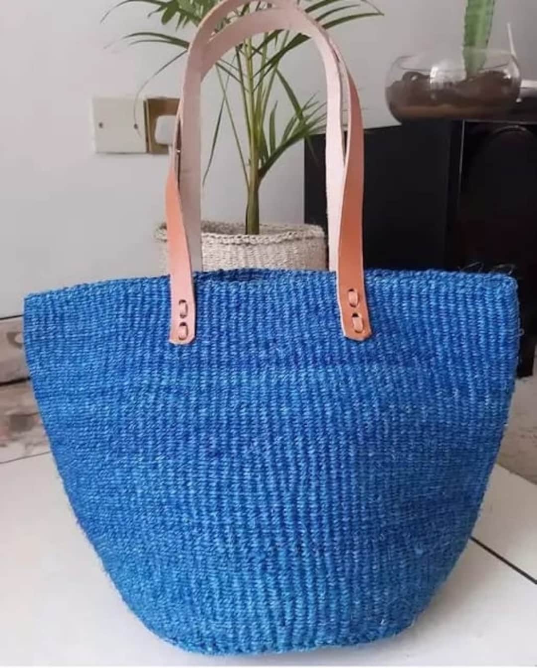 Sisal Woven Tote Bag Beach Bag Sisal Made Tote Bag Lady's Shoulder Bag ...