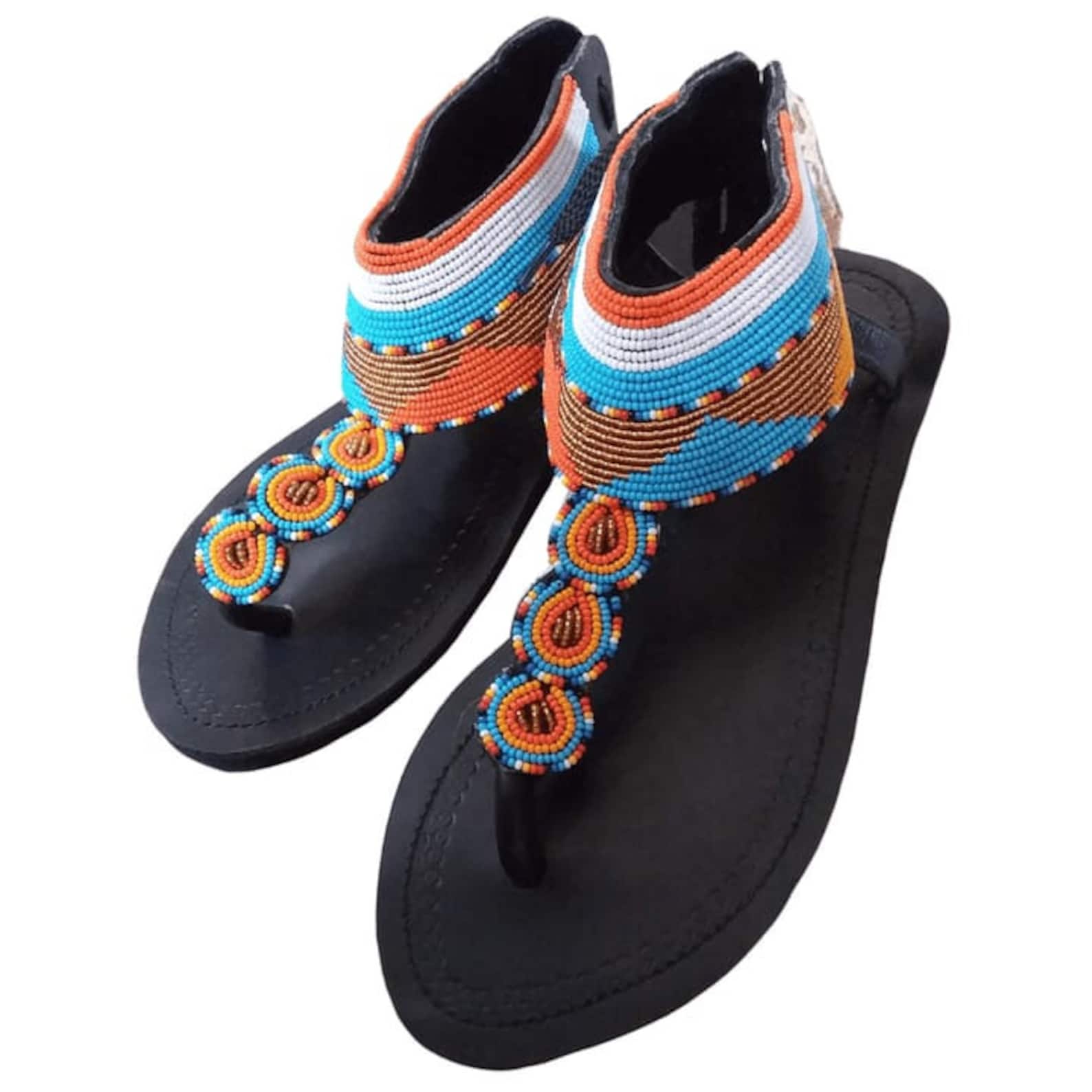Maasai Sandals Beach Sandals Summer Shoes Maasai Open Shoes for Ladies ...